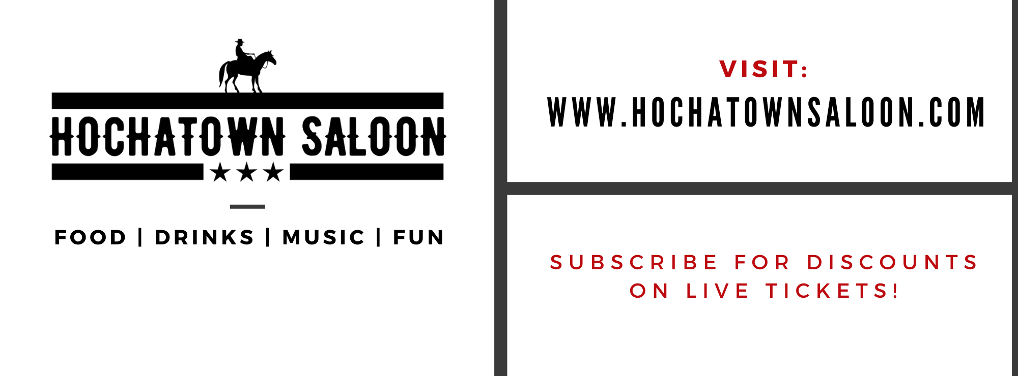 Hochatown Saloon | Event Calendar
